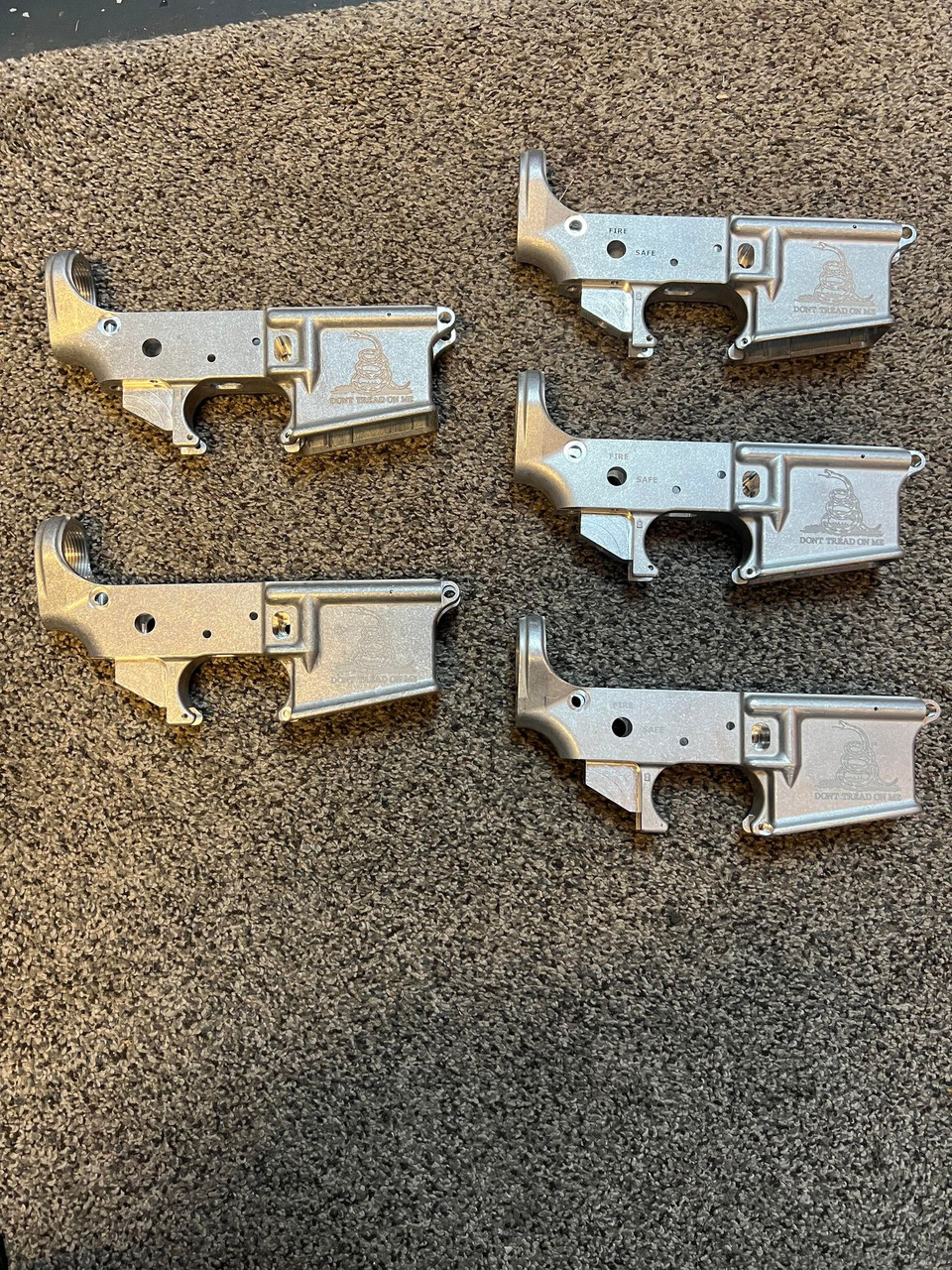 LOT of 5 Stripped AR-15 Receivers. Model FJB-15 Multi Cal