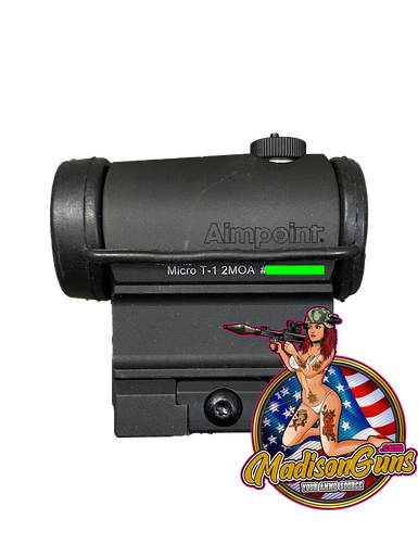 Used - Aimpoint Micro T-1 2 MOA Tactical Red Dot Sight w/ Picatinny Mount