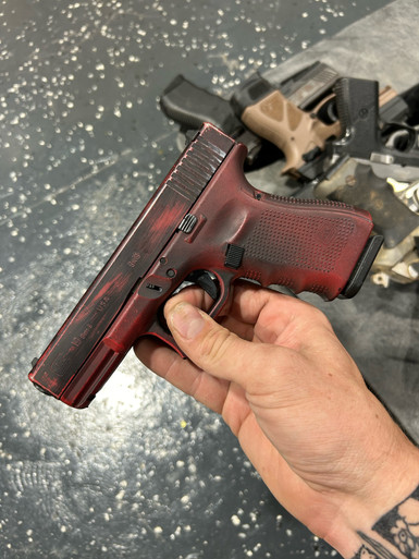 USED Glock 19 Gen 4 Red Battle Worn 9mm Semi Auto Glock