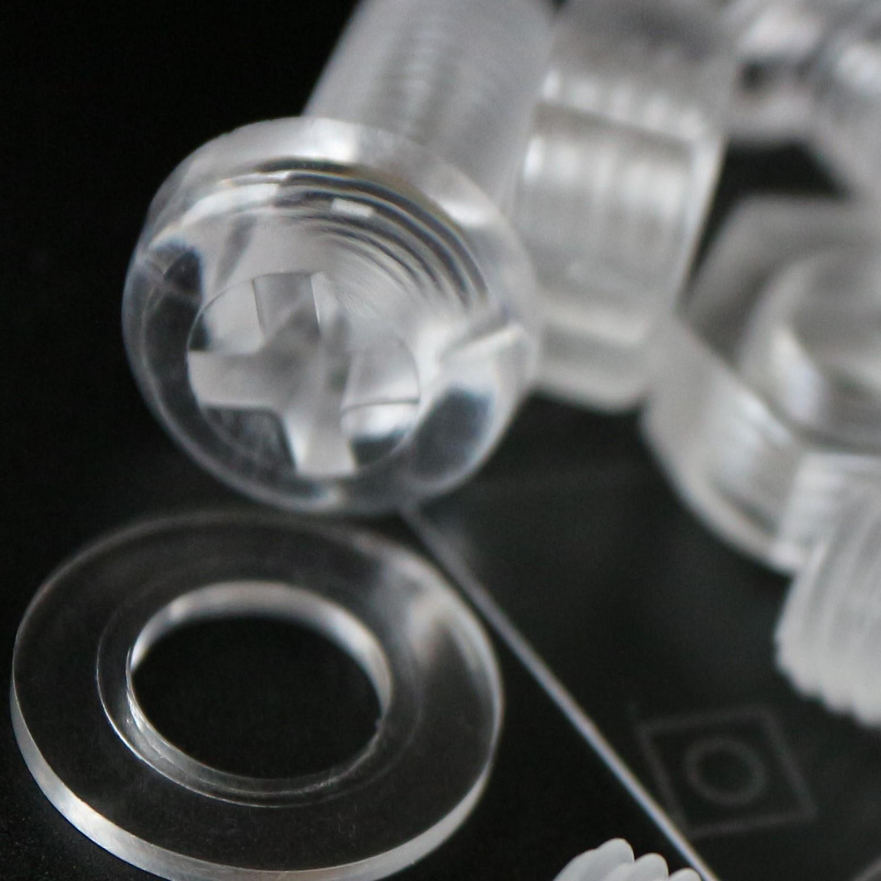 10x Transparent Clear Plastic Acrylic M8 x 20mm Nuts & Bolts, Acrylic ...