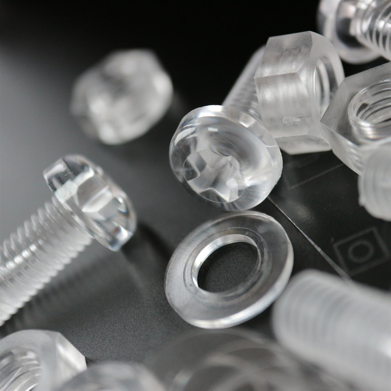 10x Transparent Clear Plastic Acrylic M8 x 20mm Nuts & Bolts, Acrylic ...