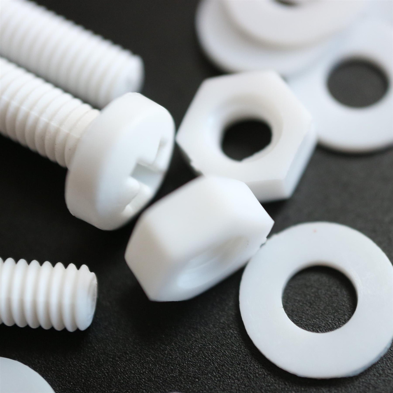 160 x White M3, M4, M5, M6, M8 - Philips Pan Head Screws Polypropylene ...