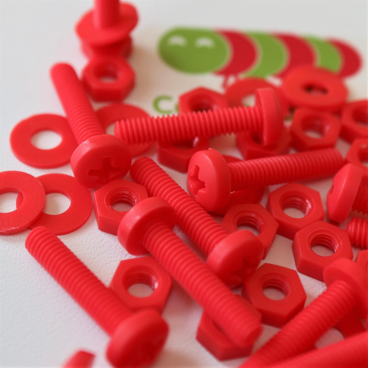 160 x Red M3, M4, M5, M6, M8 - Philips Pan Head Screws Polypropylene ...