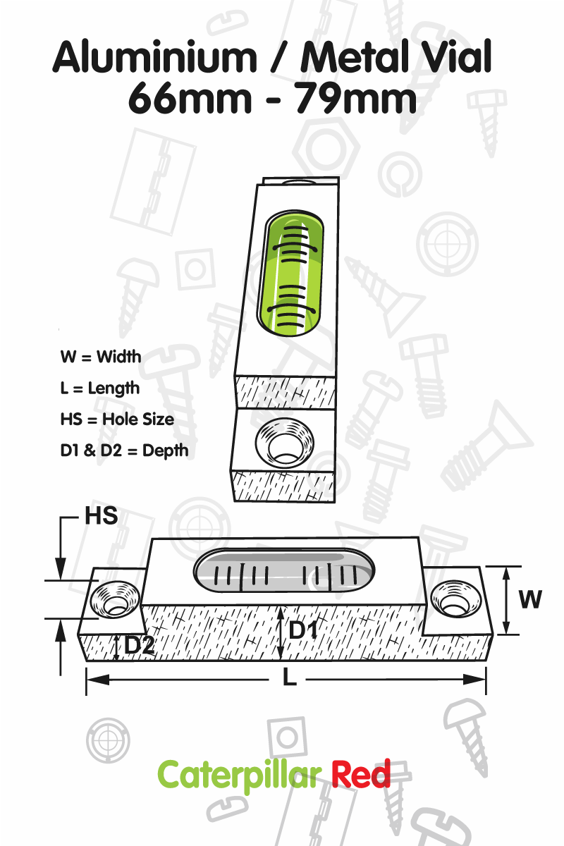 Metal Precision Level Glass Vial, Spirit Bubble Level, 79mm