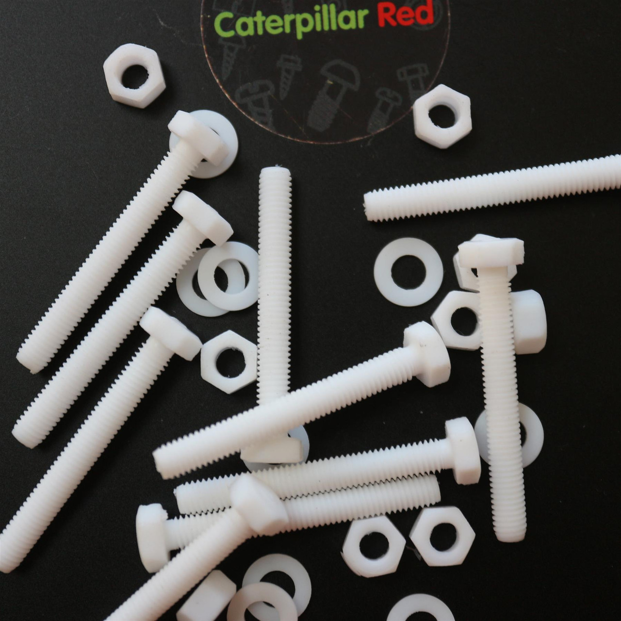 10x PTFE Hex Head, M5 x 40mm, Plastic Nuts and Bolts (Screws), Washers ...