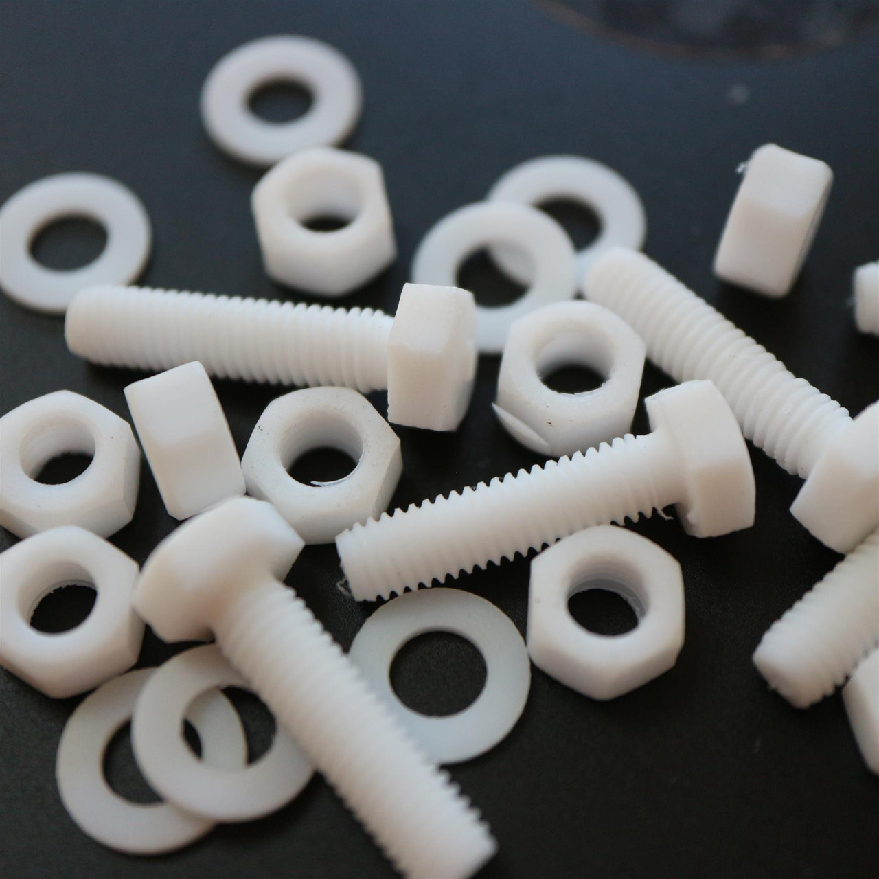 10x PTFE Hex Head, M5 x 20mm, Plastic Nuts and Bolts (Screws), Washers ...