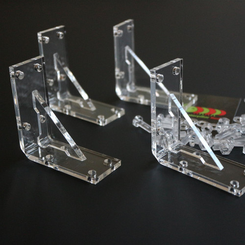 4 x V4, 5mm thickness, Reinforced, Strong, Angled L Brackets, Polished ...