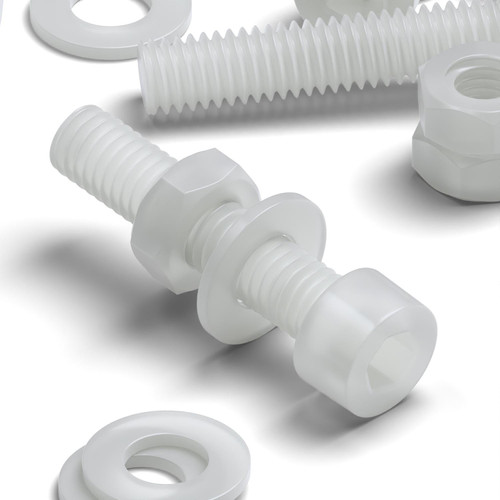 10x PVDF M4 x 20mm Bolts, Washers & Nuts - Machine Screws