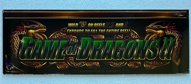 WMS Game of Dragons II Slant Top glass - Casino Network Inc