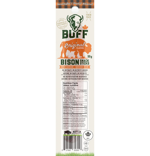 Buff Bison Snack Sticks - Original Twin Pack - No Nuts About Us