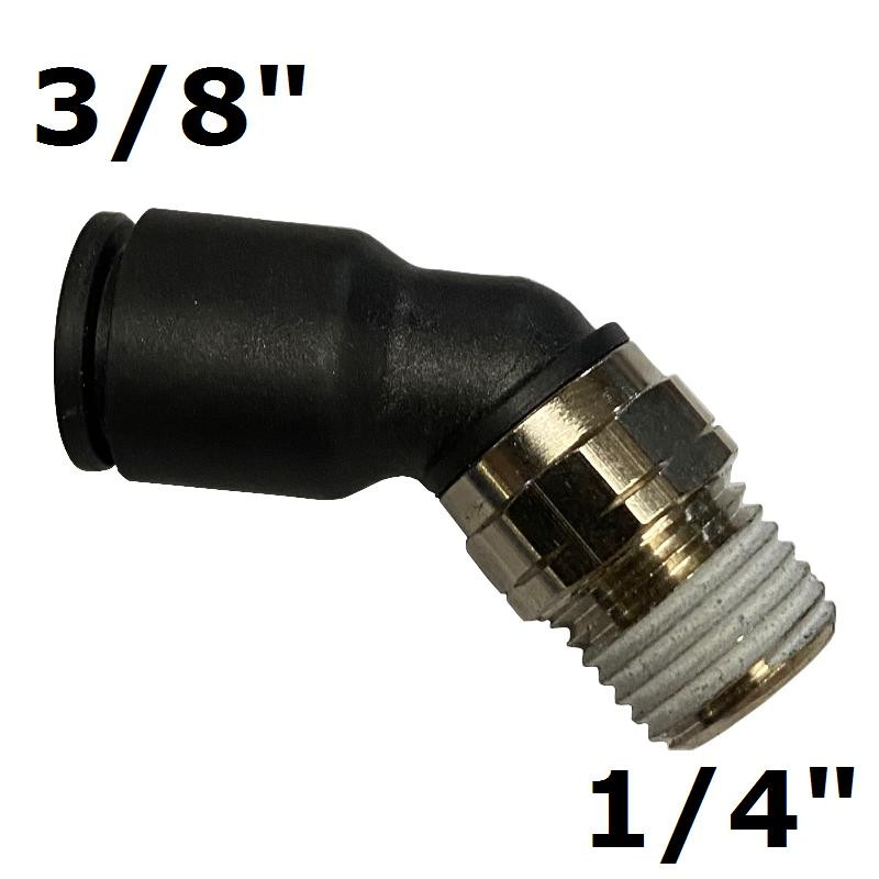 3/8" Elbow Connector, 3/8" Poly x 1/4" Npt 45 Degree Elbow - NS ...