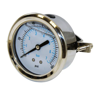 2-1/2" Pressure Gauge, RO, Back Mount, 0-100 PSI - NS Corporation - B2B