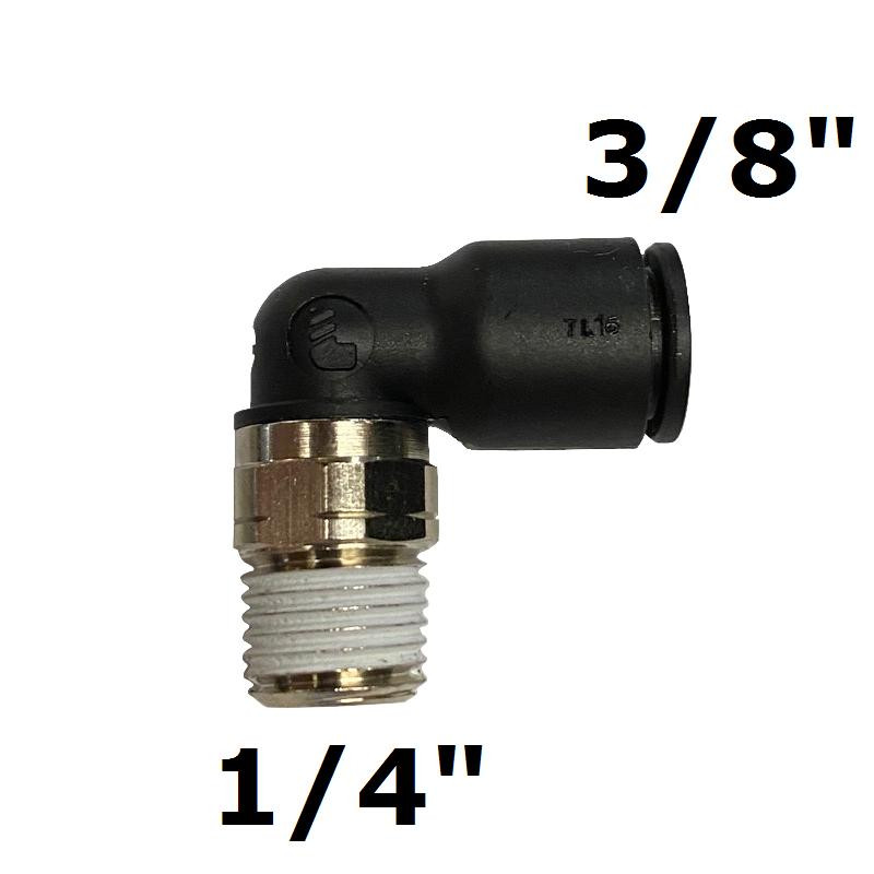 3/8" Elbow Connector, 3/8" Poly x 1/4" Npt 90 Degree Elbow - NS ...