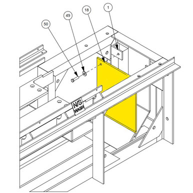 Roller Return Rubber Flap, Drive-End, 11" x 18" - NS Corporation - B2B