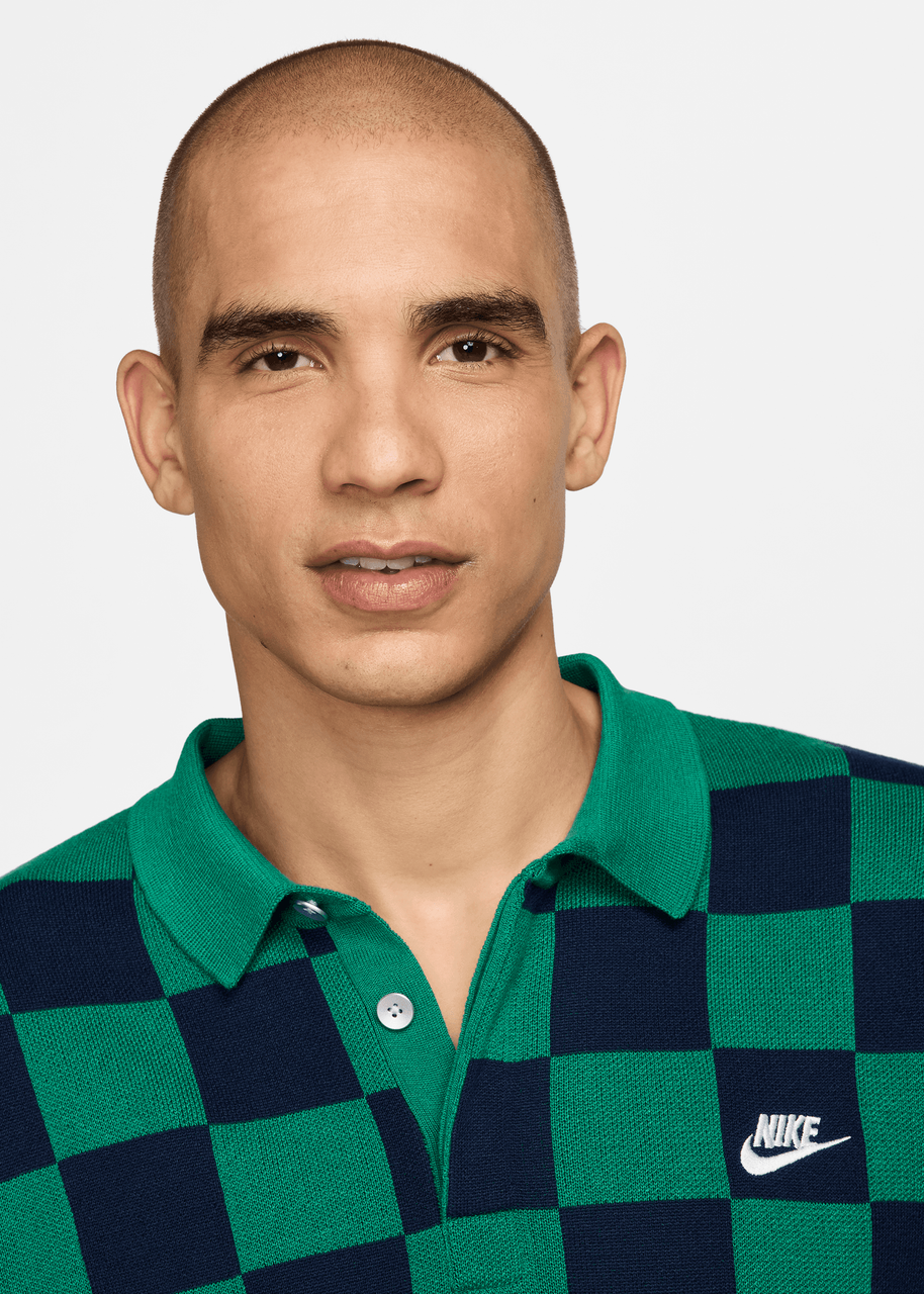 Nike Checkers Polo - Malachite/Midnight Navy