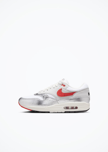 Nike Air Max 1 Premium - White/Chile Red-Metallic Silver