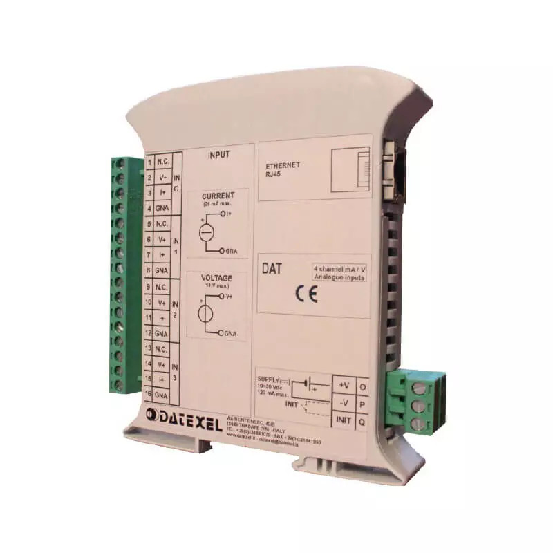Datexel Isolated converter Modbus TCP with Isolated 4-20mA output - DAT8024