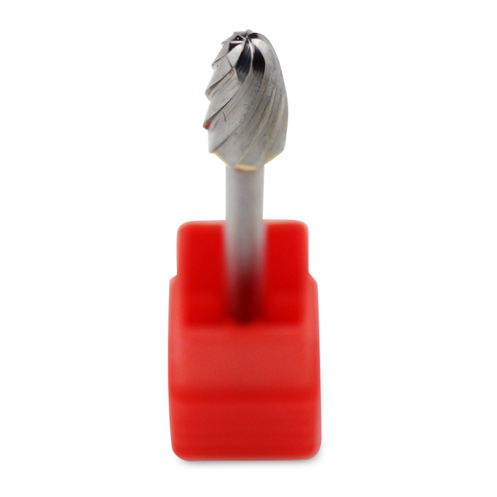 Rounded Tree Shape Tungsten Carbide Burr, Aluma Cut - 1/8" Shank