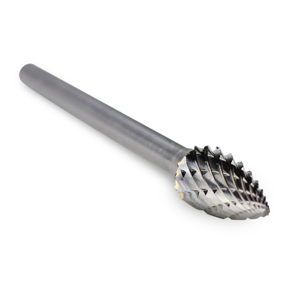 10 Piece Tungsten Carbide Burr Set, Double Cut – 1/8” Shank