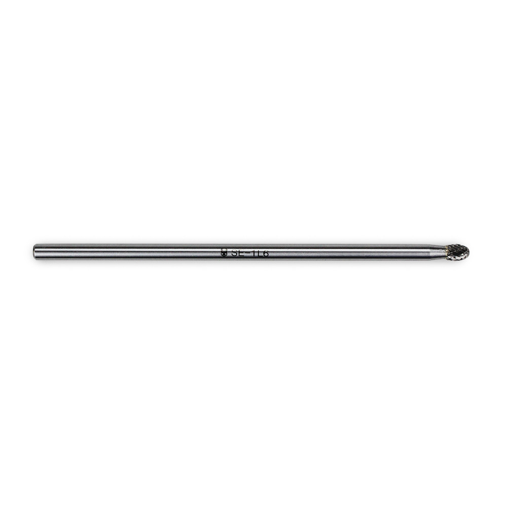 Oval Shape Tungsten Carbide Burr, Double Cut - Long 1/4" Shank