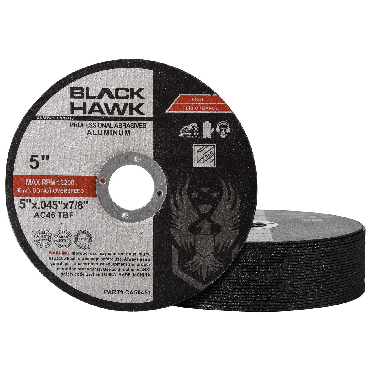 5" x .045" x 7/8" Aluminum Cut Off Wheels Type 1 Discs - 25 Pack