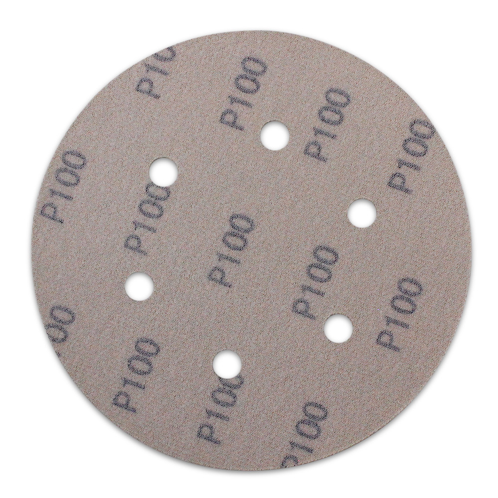 6" 6 Hole Premium Gold Hook & Loop Discs - Velcro Type
