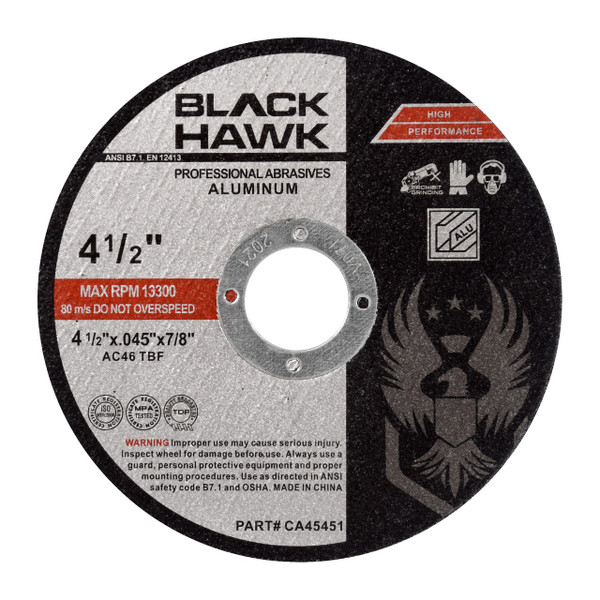 4-1/2" x .045" x 7/8" Aluminum Cut Off Wheels Type 1 Discs - 25 Pack