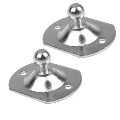 Qty (2) Ball Stud Joint 13mm=(1/2") 2 Hole Flat Bracket Zinc