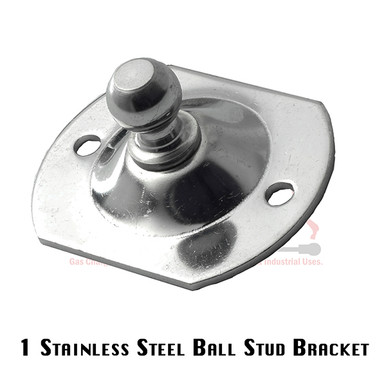 Qty (1) Ball Stud Joint 13mm=(1/2") 2 Hole Flat Bracket S316 Stainless