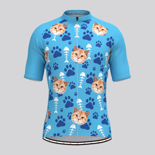 Custom Cat Face V1 Men's Jersey | Freestylecycling.com