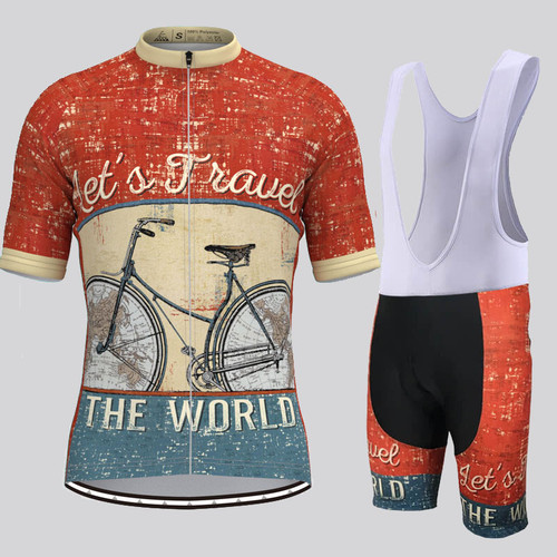 Let's Travel The World Cycling Kit Red | Freestylecycling.com