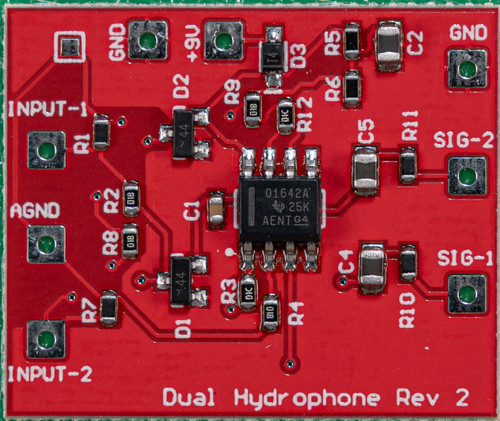 Dual Channel Hydrophone PCB – High Impedance Piezo Buffer