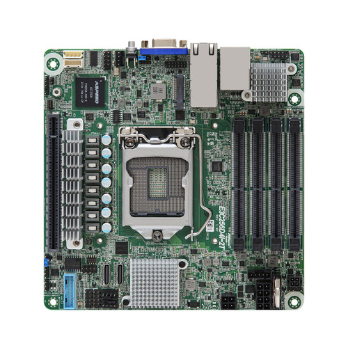 AsRock Rack Mini-ITX Server Motherboard Single Socket H5 (LGA1200) Intel Xeon E-2300 and 10th ...
