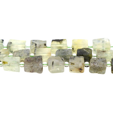 Prehnite Cuboid Irregular 12mm x 12mm x 14mm - Loose Beads