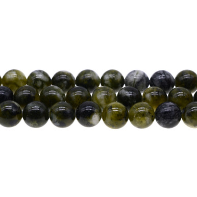 Green Vein Jasper Round 12mm - Loose Beads