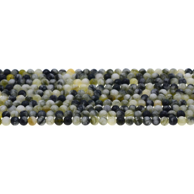Green Vein Jasper Round Frosted 4mm - Loose Beads