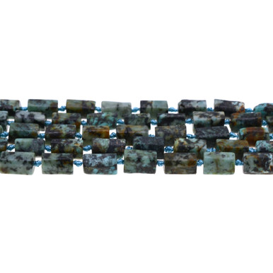 African Turquoise Hexagone Prism Irregular 8x8x10mm - Loose Beads
