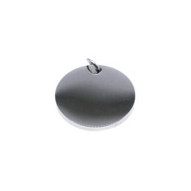 Stainless Steel Charm Circle Coin Dog Tag 15mm