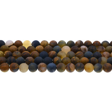 Lion Skin Jasper Round Frosted 8mm - Wholesale | Fine Gems Canada