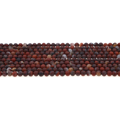 Poppy Jasper Round Frosted 4mm - Loose Beads