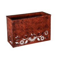 Rust Finished Outdoor Planter with Laser Cut Artwo - Colonial Gardens