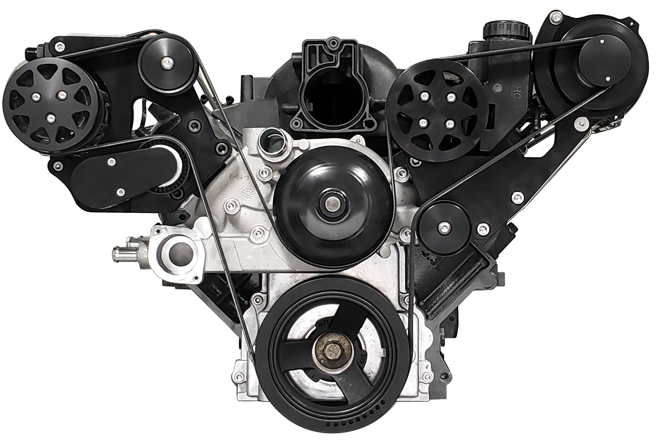 Billet Serpentine LS Truck Budget Kit; Black Anodized Finish - All ...