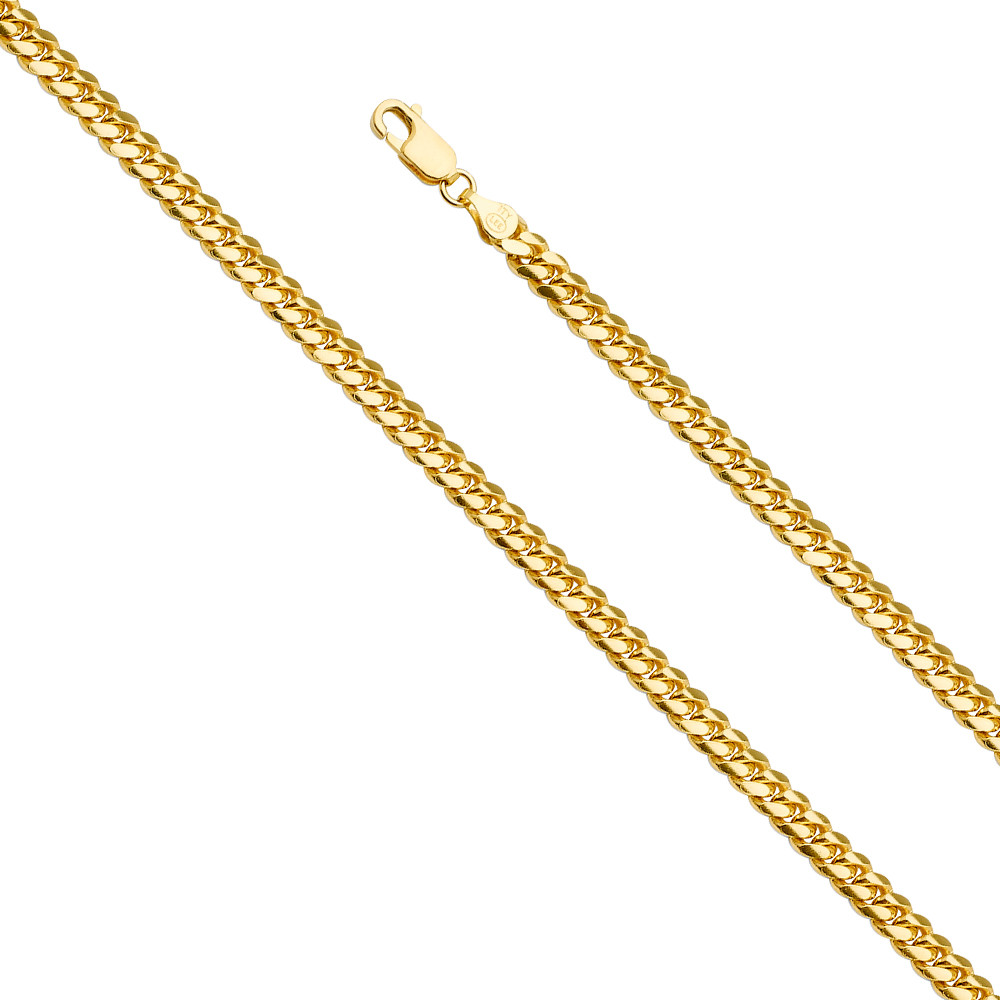 14kt Solid 5.3mm Miami Cuban Chain with Lobster Lock - 22" - 45.2g ...