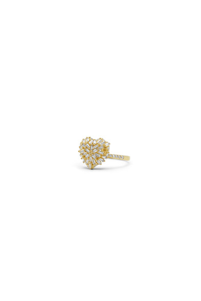 14kt Yellow Gold Heart Burst CZ Ring - Size 7 - Torres Omar Jewelers
