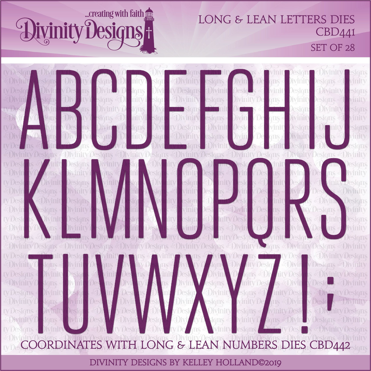 LONG & LEAN LETTERS DIES - Divinity Designs LLC