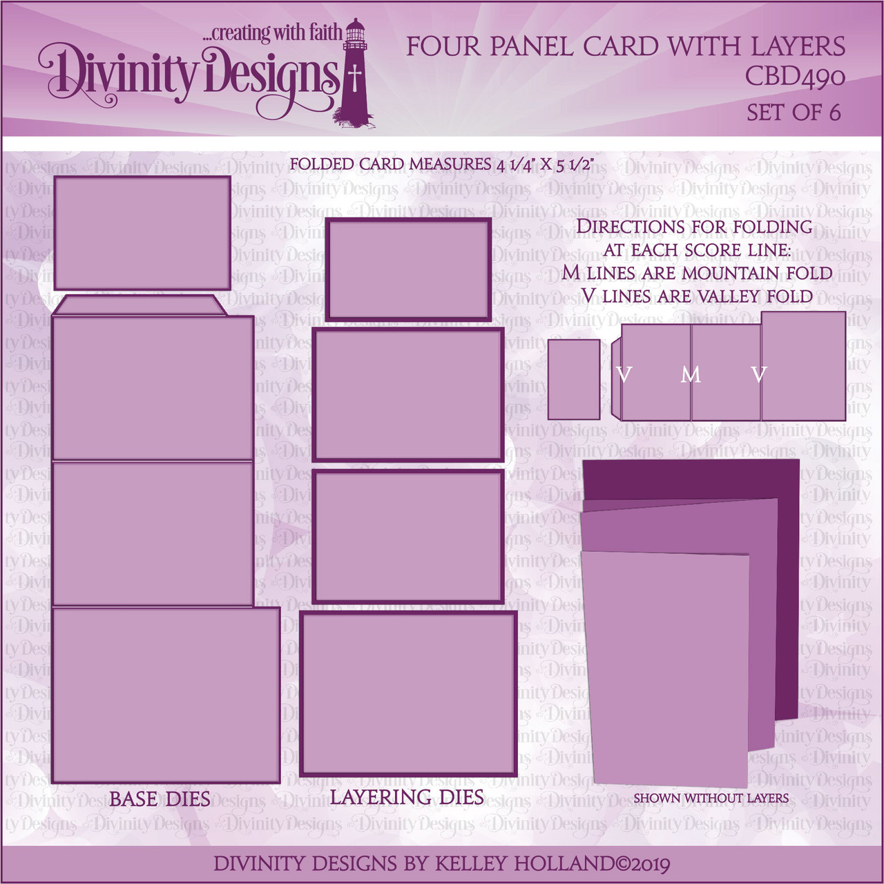 FOUR PANEL CARD WITH LAYERS DIE
