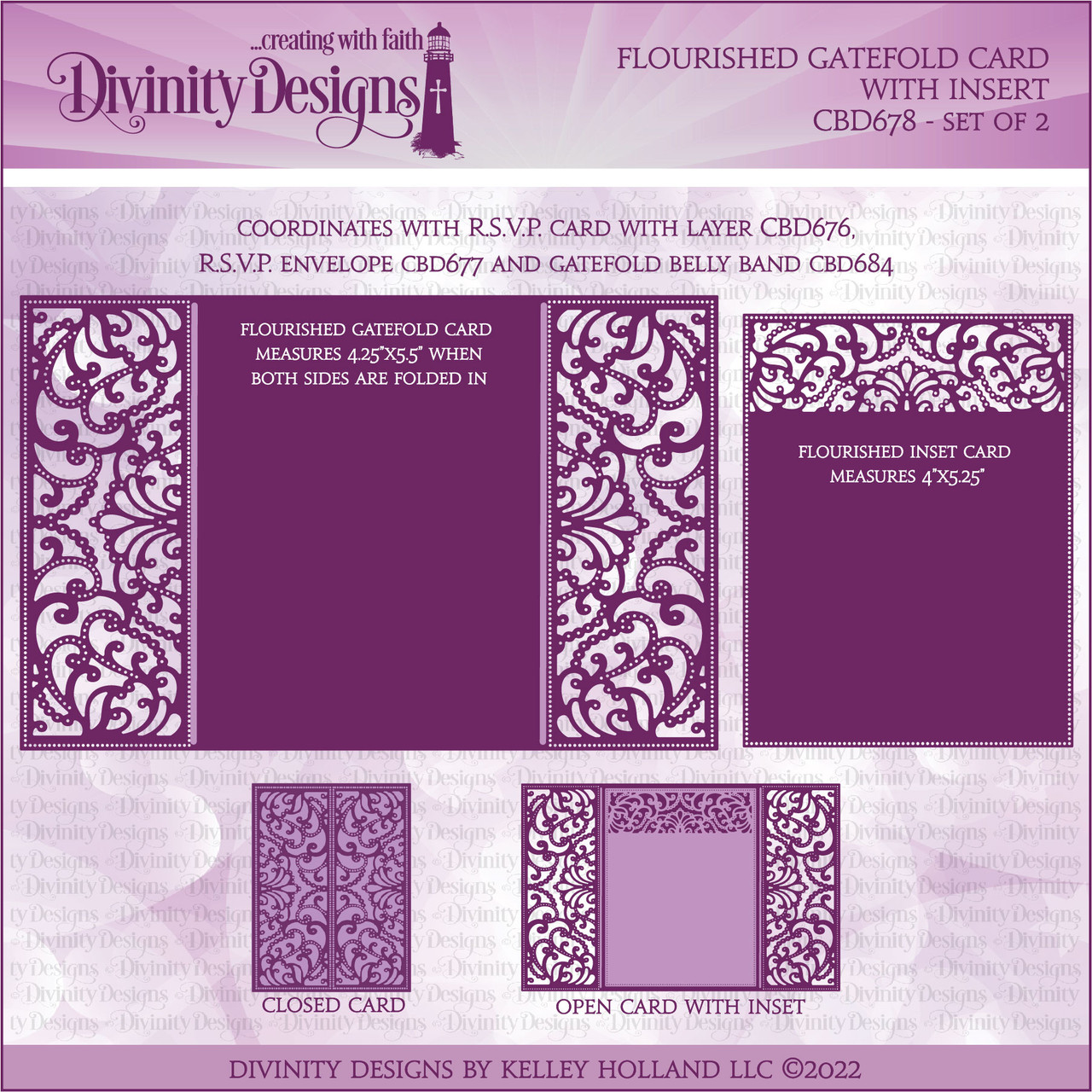 FLOURISHED GATEFOLD CARD WITH INSERT DIES