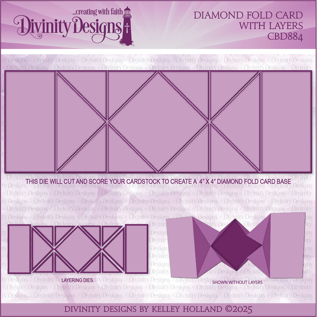 DIAMOND FOLD CARD WITH LAYERS DIE