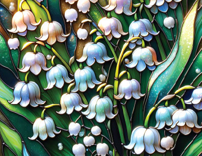 STAINED GLASS SPRING FLOWERS 2 - A2 CARD FRONTS