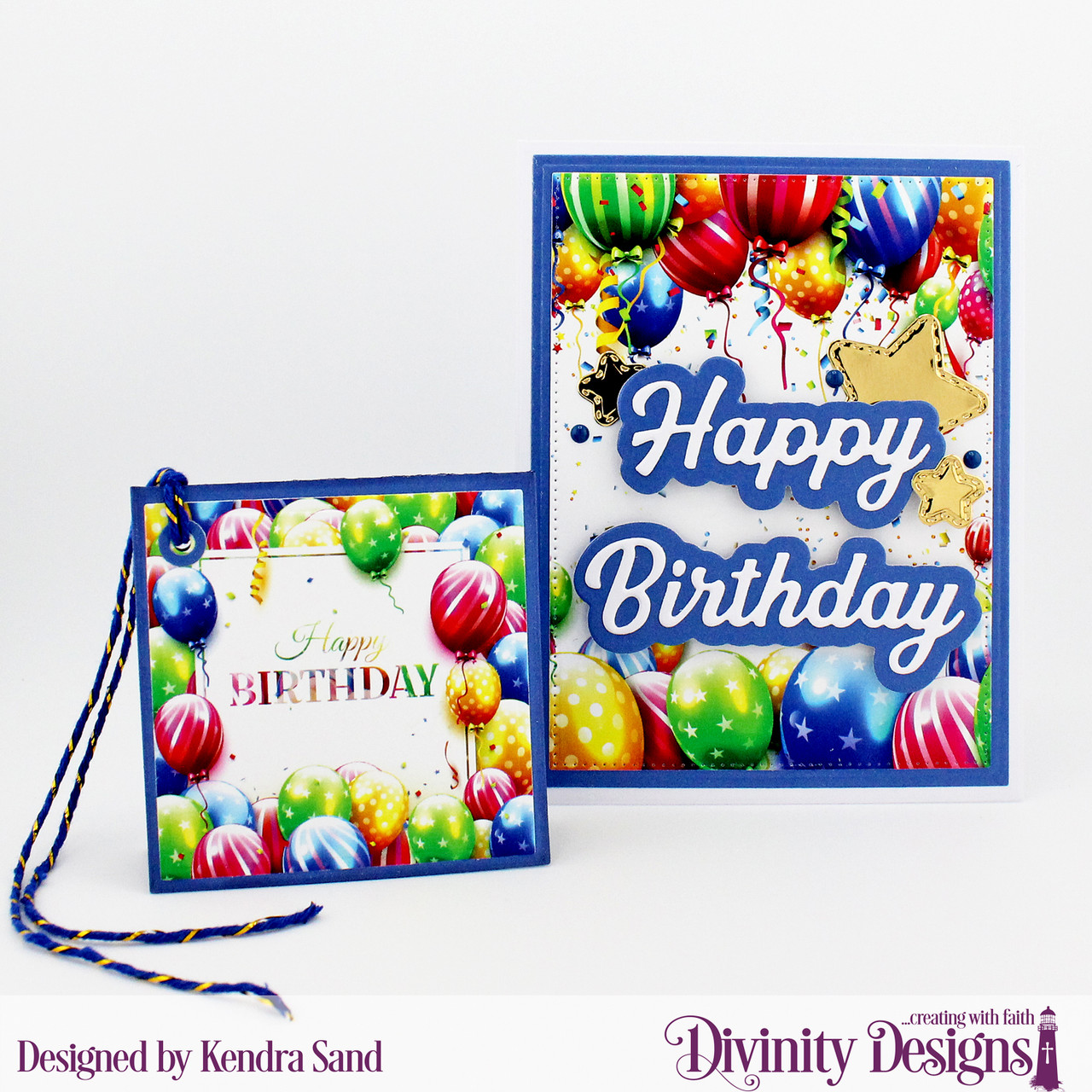 BIRTHDAY BALLOONS GIFT TAGS CARD FRONTS